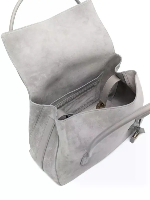 TOM FORD Eclipse Padlock Suede Tote Bag - Grey