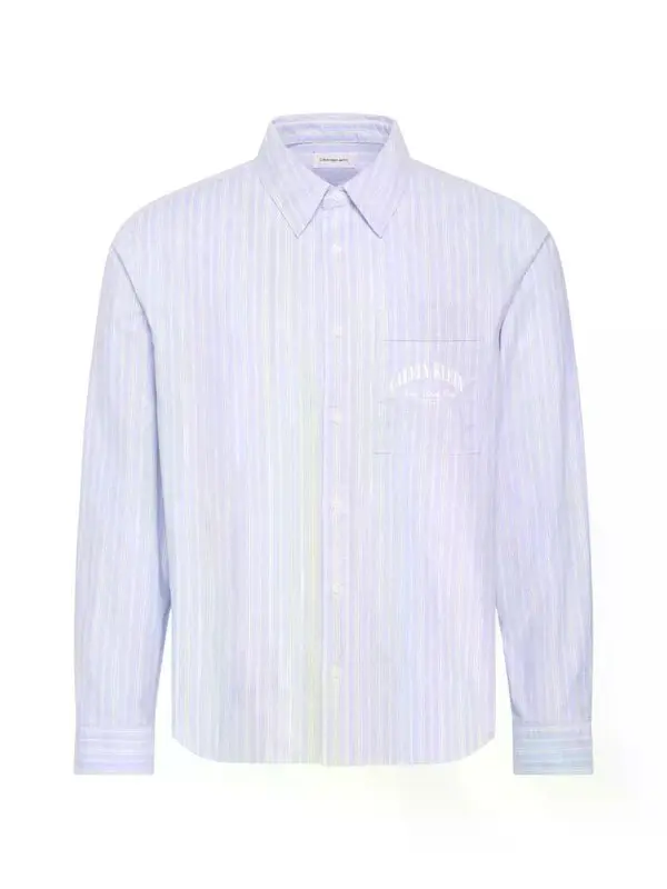 Calvin Klein Vertical-stripe Logo-print Shirt