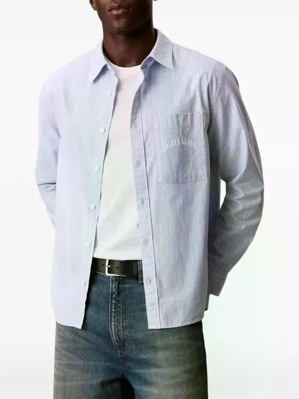 Calvin Klein Vertical-stripe Logo-print Shirt