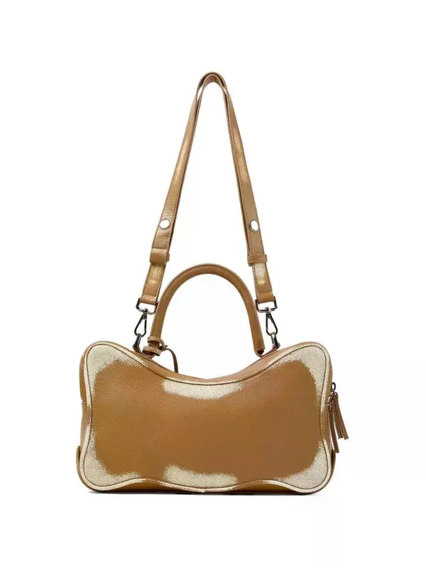Camper Lunssi Leather Shoulder Bag With Detachable Strap - Brown