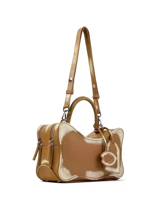 Camper Lunssi Leather Shoulder Bag With Detachable Strap - Brown