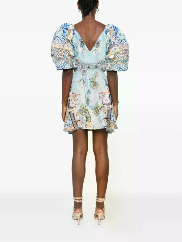 Camilla Printed Puff Sleeve Mini Dress