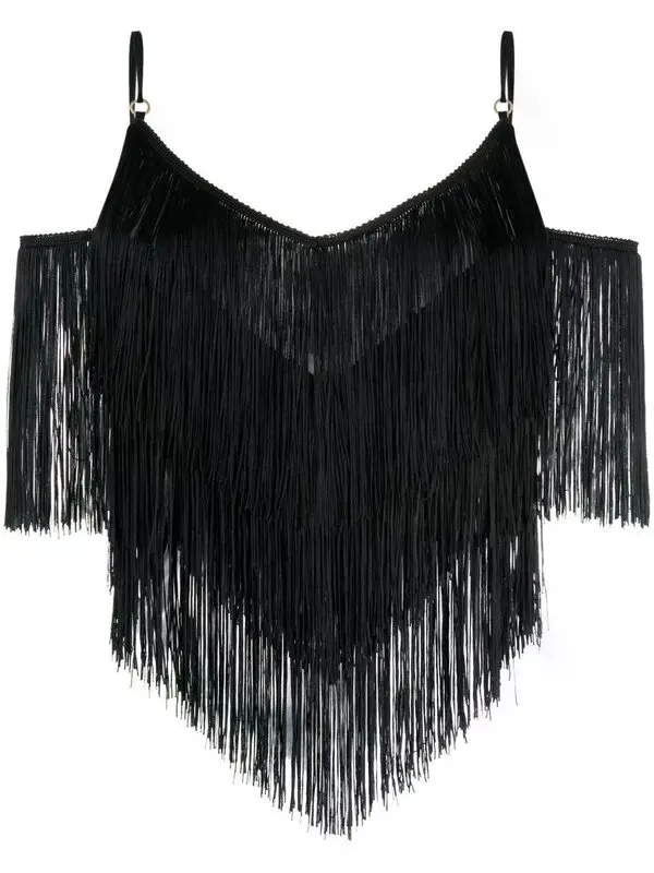Pinko Giappone Fringe-embellishment Blouse - Black