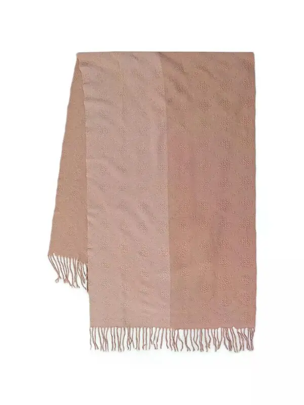 Guess Logo-jacquard Fringed Scarf - Neutrals