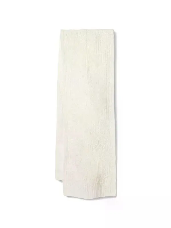 Guess Lexie Logo-embroidered Ribbed Scarf - Neutrals