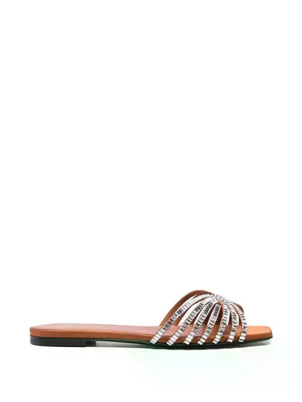 ALEVI MILANO Embellished Glass Strap Sandals - Silver