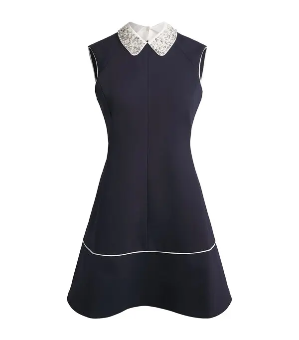 Maje Embellished Collar Mini Dress - Blue