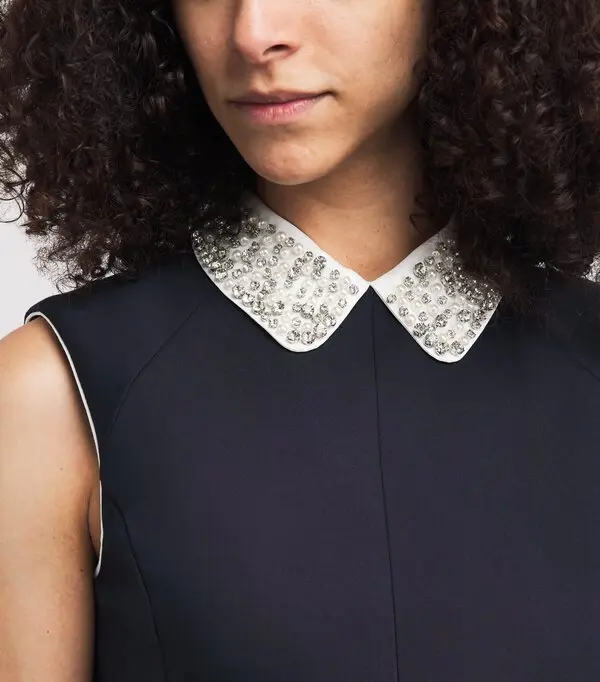 Maje Embellished Peter Pan Collar Mini Dress