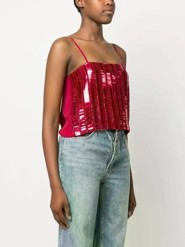 Pinko Sequinned Spaghetti Strap Top