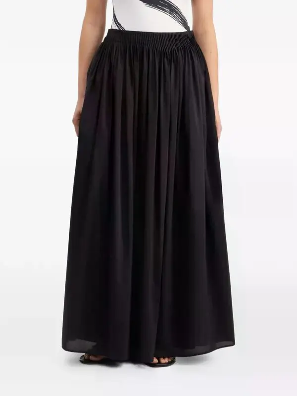 Loulou De Saison Naya Gathered Flared Midi Skirt