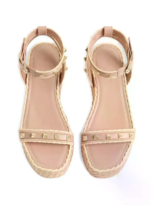 Valentino Garavani Rockstud Flatform Sandals In Calfskin