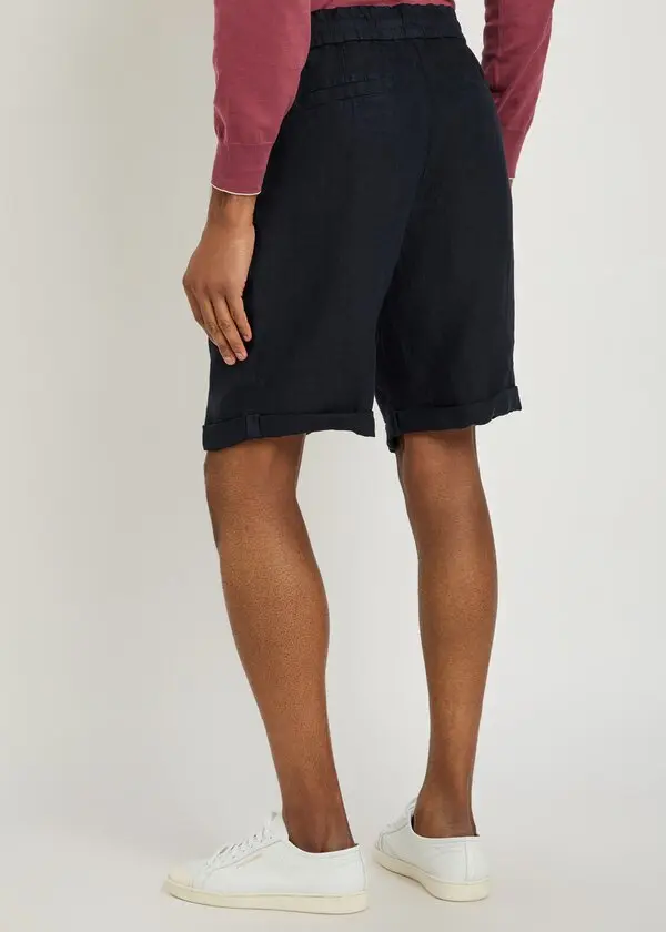 Brunello Cucinelli Linen Bermuda Shorts - Navy