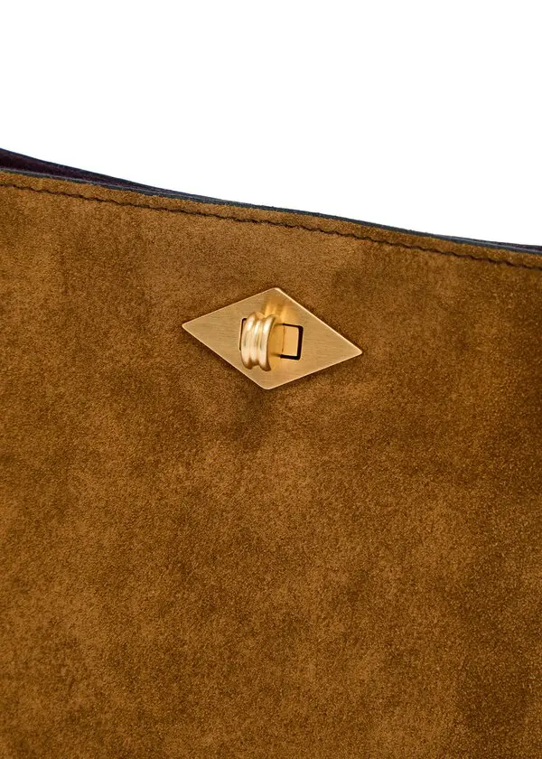 METIER Suede Clutch With Turn-lock Fastening