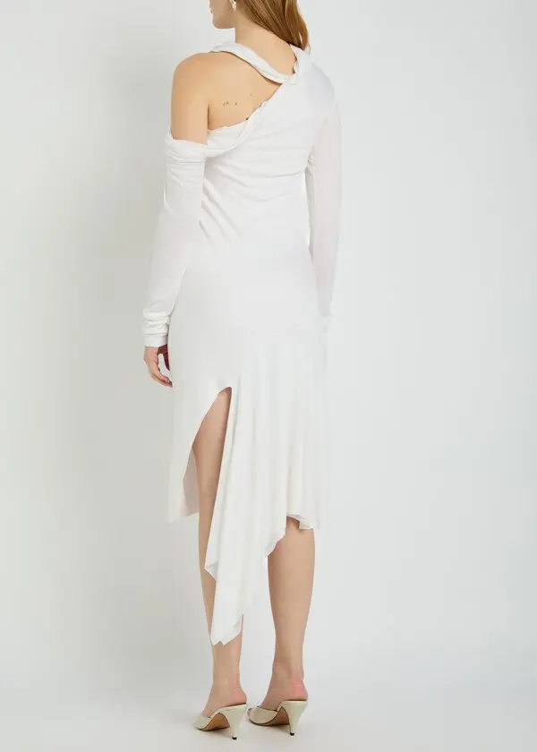 AARON ESH Asymmetric Jersey Midi Dress