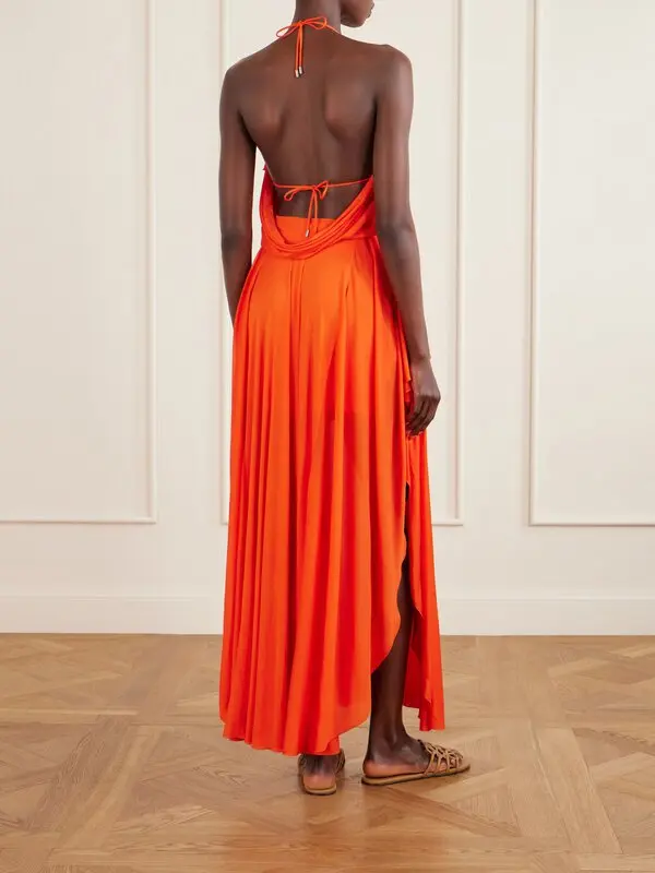 Loewe Ruffled Cutout Halterneck Maxi Dress