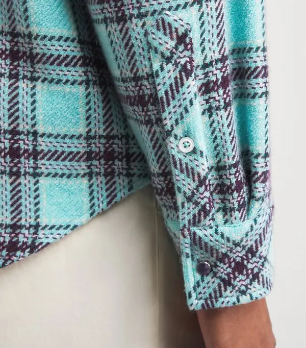 GOD'S TRUE CASHMERE Cashmere Tartan Lagoon Shirt - Green