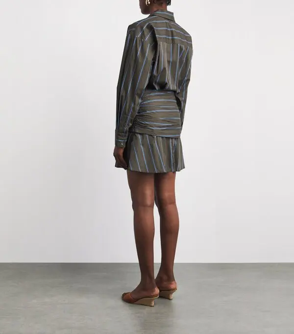 Staud Stretch-poplin Stripe Indya Mini Dress