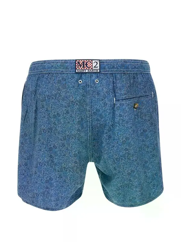 MC2 SAINT BARTH Floral Print Swim Shorts - Blue