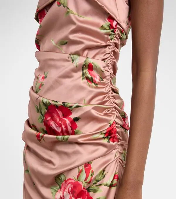 Dolce & Gabbana Floral Ruched Midi Dress