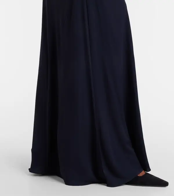 Alaïa Off-shoulder Jersey Maxi Dress - Blue