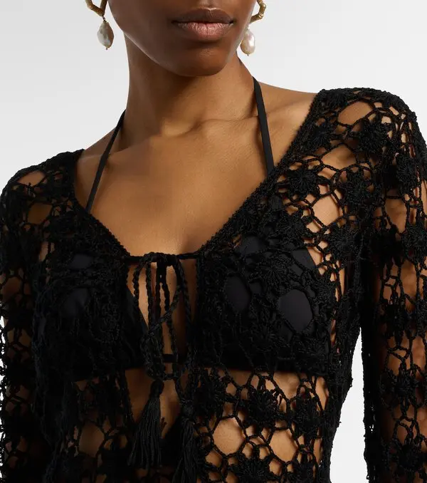 Anna Kosturova Crochet Cotton Minidress