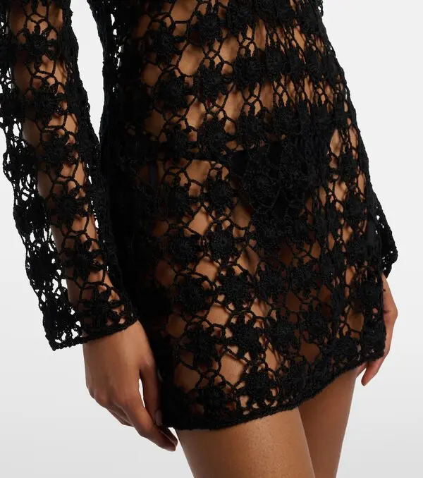 Anna Kosturova Crochet Cotton Minidress