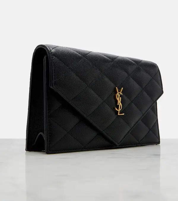 Saint Laurent Quilted Leather Wallet On Chain