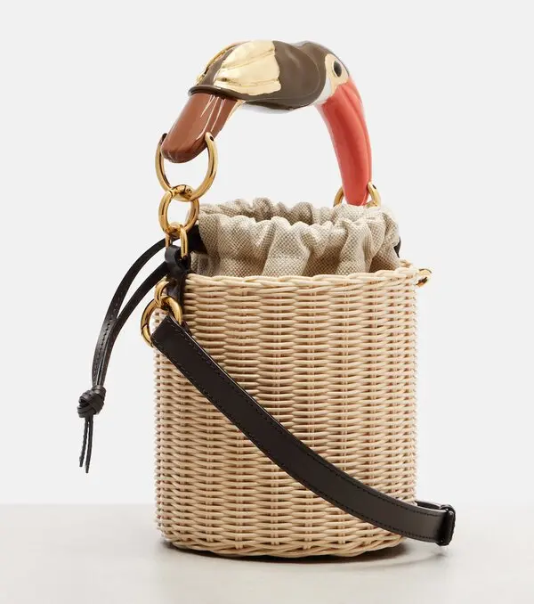 Chloé Tropicus Wicker Bucket Bag - Beige