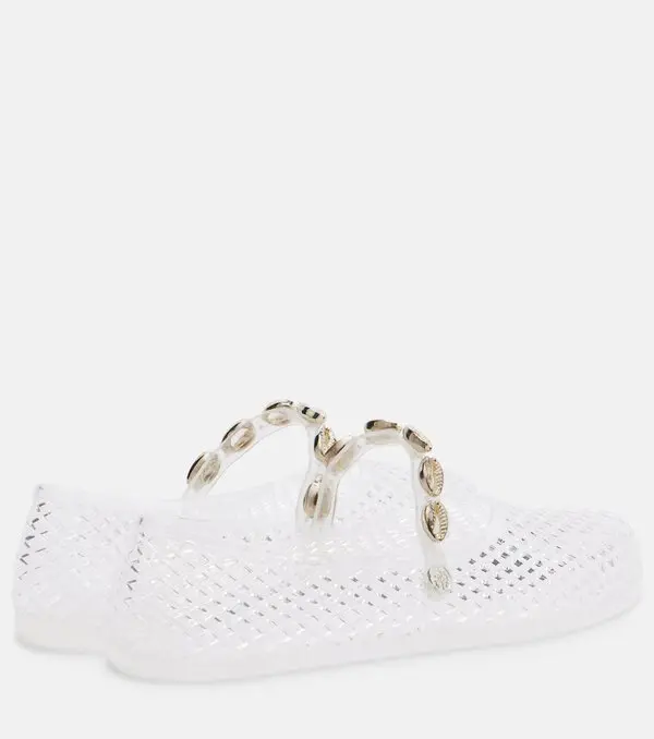 ANCIENT GREEK SANDALS Iro Embellished Ballet Flats - Transparent