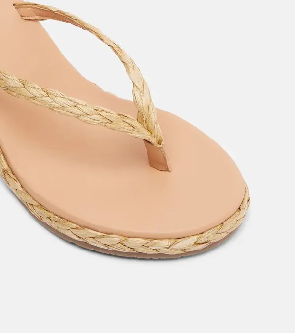 ANCIENT GREEK SANDALS Raffia Wedge Thong Sandals