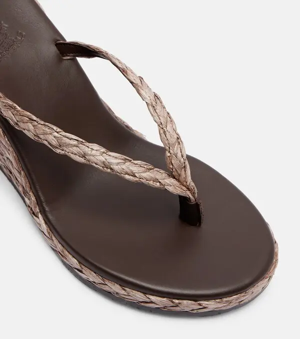 ANCIENT GREEK SANDALS Raffia Wedge Thong Sandals