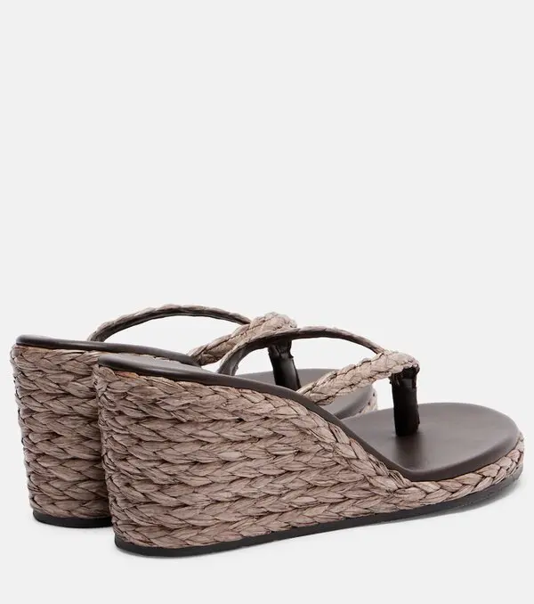 ANCIENT GREEK SANDALS Raffia Wedge Thong Sandals