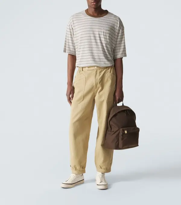 Visvim Mondo Border Wool And Cotton T-shirt