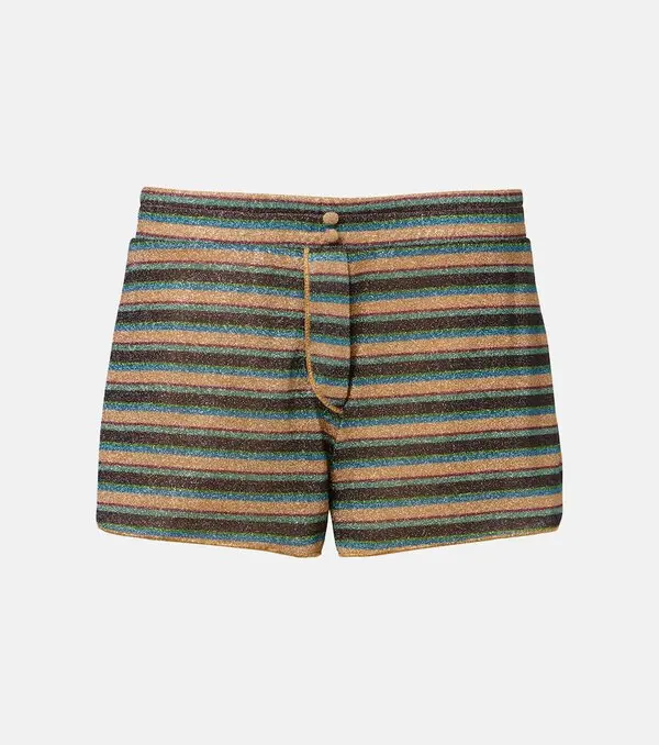 Oseree Lumiere Striped Metallic Shorts - Multicoloured