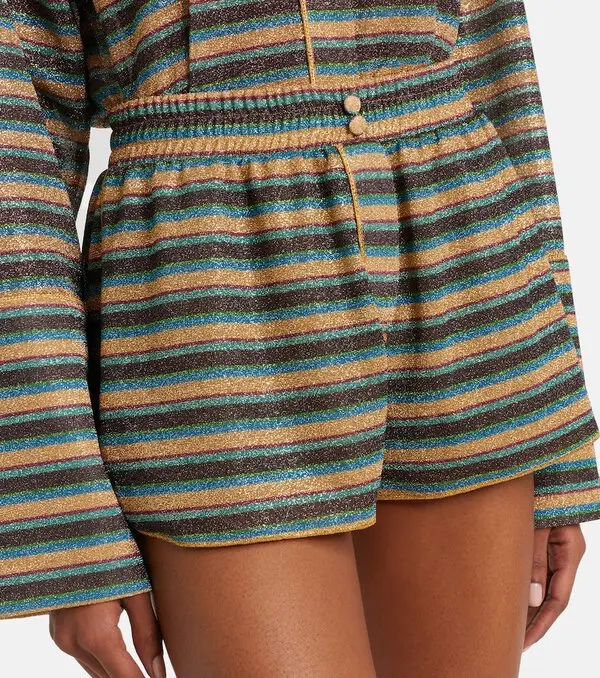 Oseree Lumiere Striped Metallic Shorts - Multicoloured