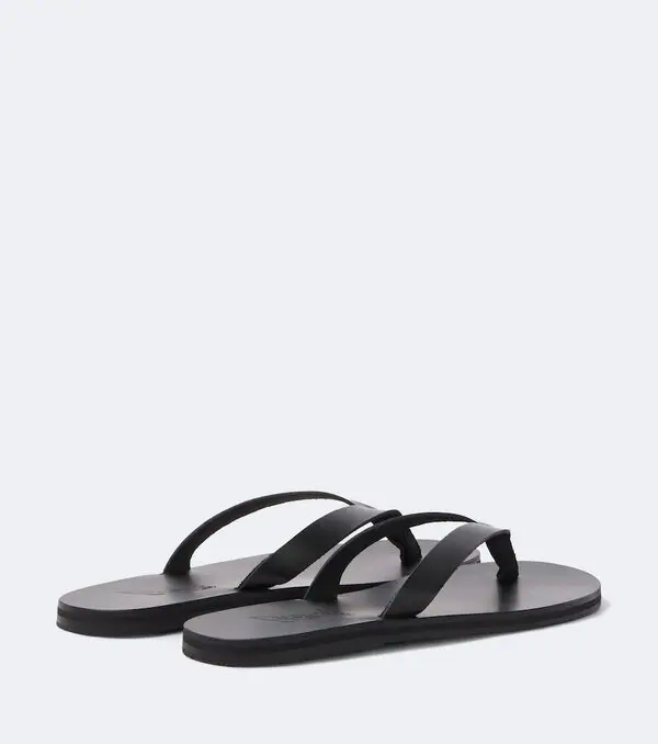 ANCIENT GREEK SANDALS Solon Leather Thong Sandals - Black