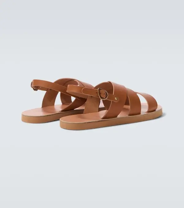 ANCIENT GREEK SANDALS Miltos Leather Slingback Sandals - Brown