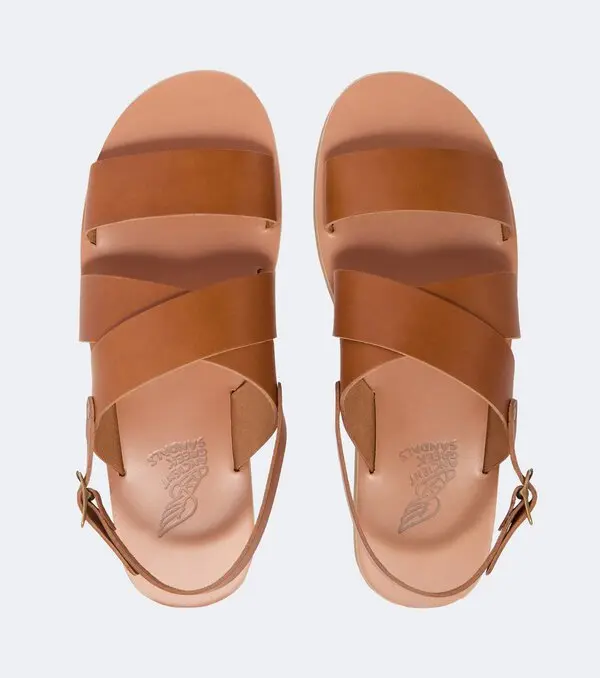 ANCIENT GREEK SANDALS Miltos Leather Slingback Sandals - Brown