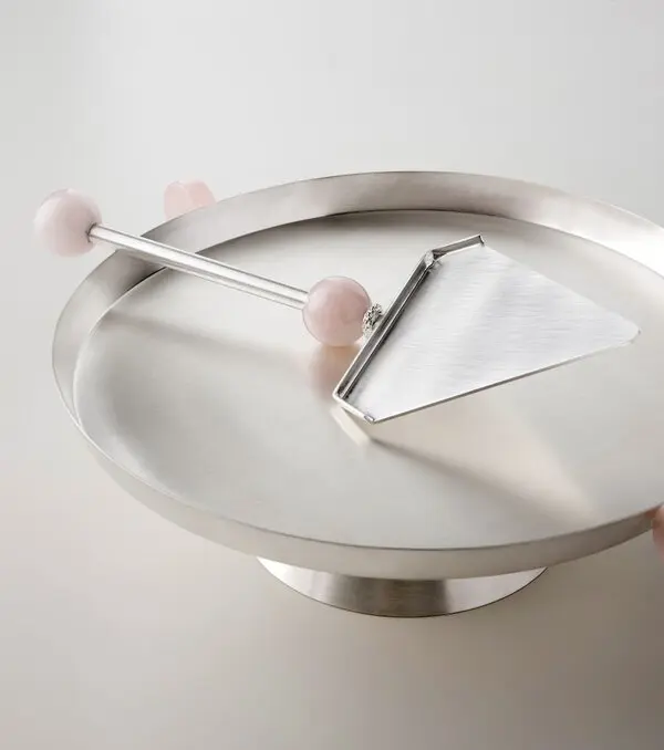 NATALIA CRIADO Embellished -plated Cake Server With Natural Stone