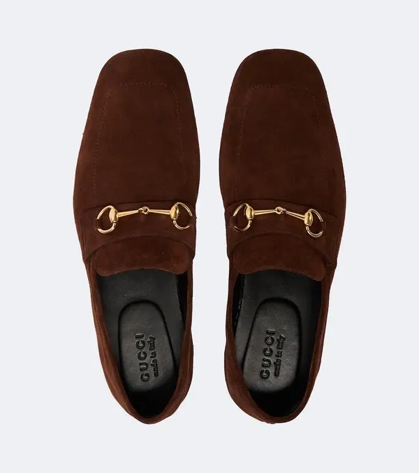 Gucci Horsebit Suede Loafers - Brown