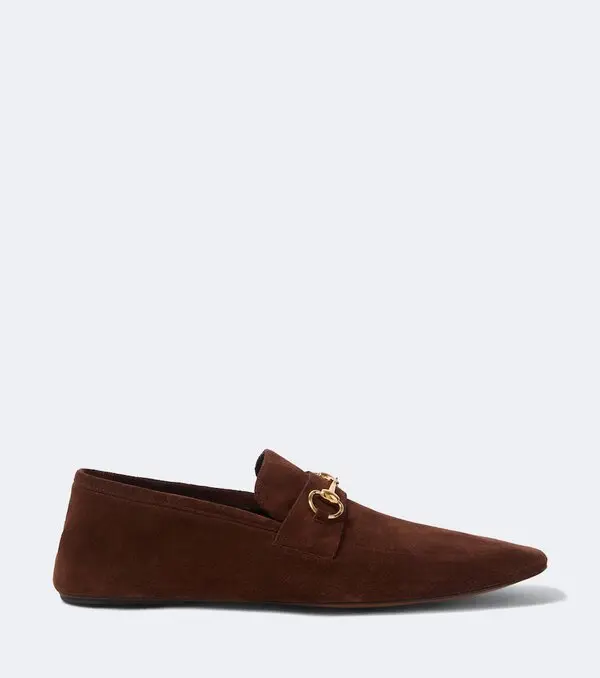 Gucci Horsebit Suede Loafers - Brown