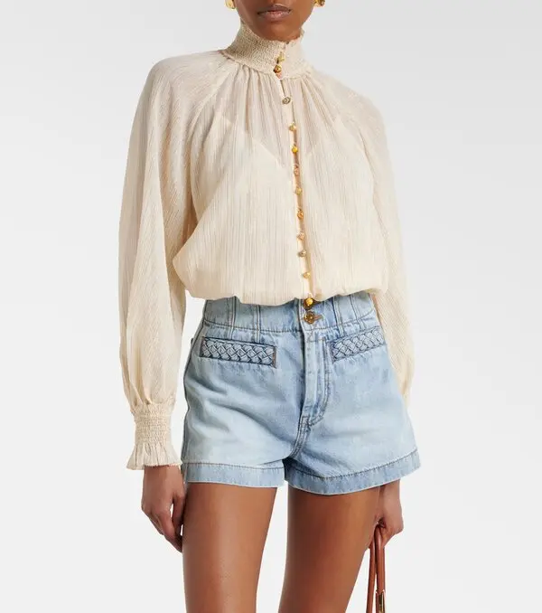 Zimmermann Aster Cotton And Silk-blend Blouse