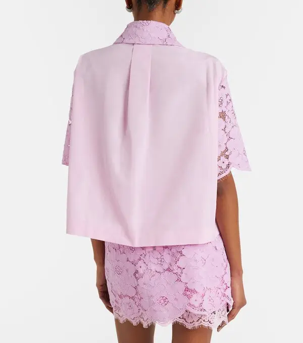 PATOU Cotton-blend Lace Shirt - Pink