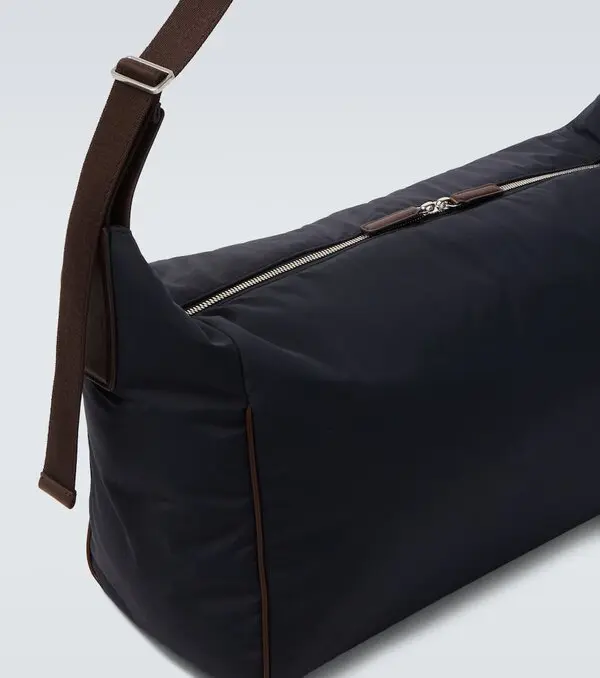 THE ROW Logan Leather-trimmed Crossbody Bag
