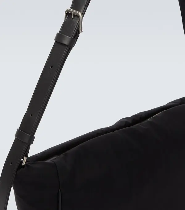 THE ROW Lloyd Leather-trimmed Shoulder Bag