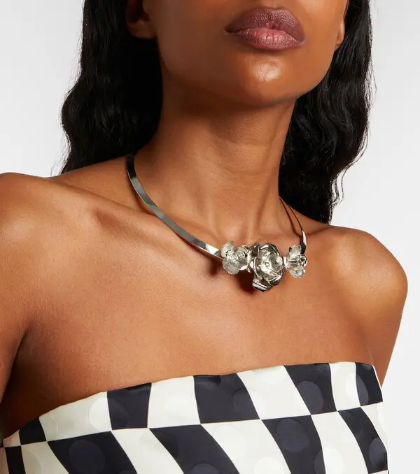 JENNIFER BEHR Rosalba Floral Appliqué Necklace