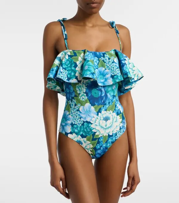 ALEMAIS Margo Floral Ruffled Swimsuit