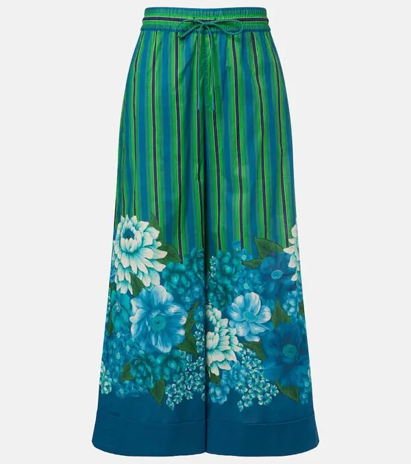 ALEMAIS Margo Printed Cotton Wide-leg Pants