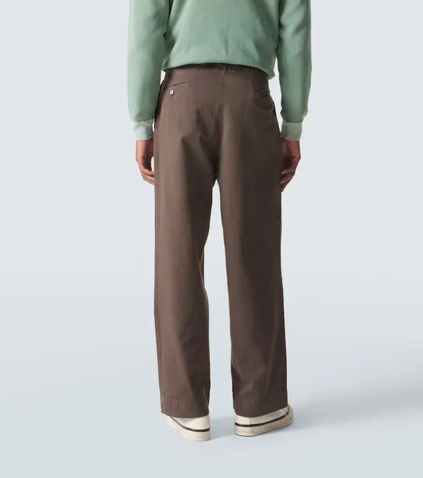 A.PRESSE Vintage Cotton Wide-leg Trousers