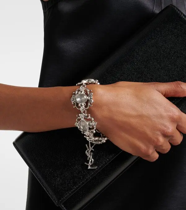 Saint Laurent Cassandre Embellished Bracelet